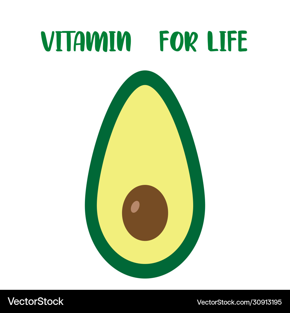 Avocado food icon in flat Royalty Free Vector Image