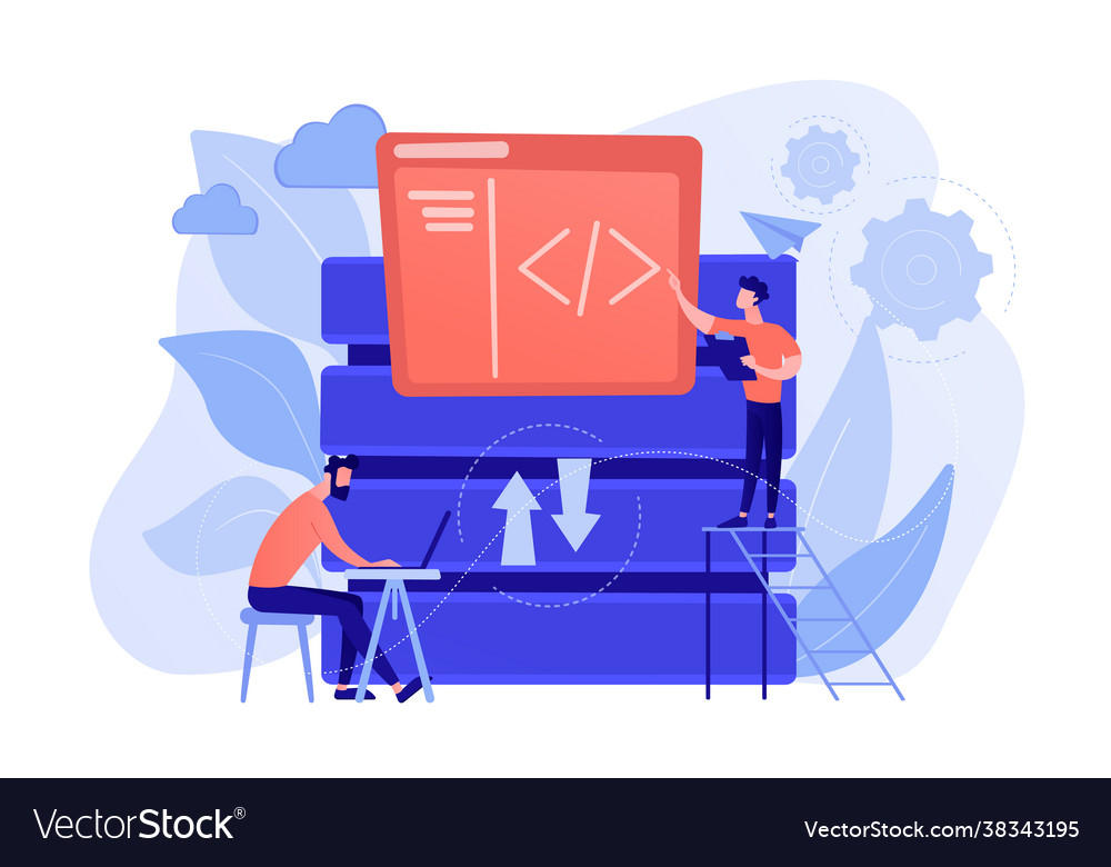 Big data developer concept Royalty Free Vector Image