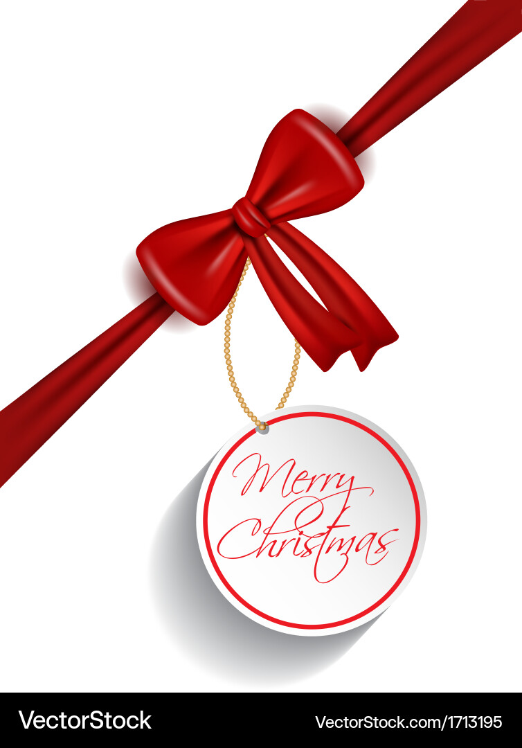 Christmas card with ribbon Royalty Free Vector Image