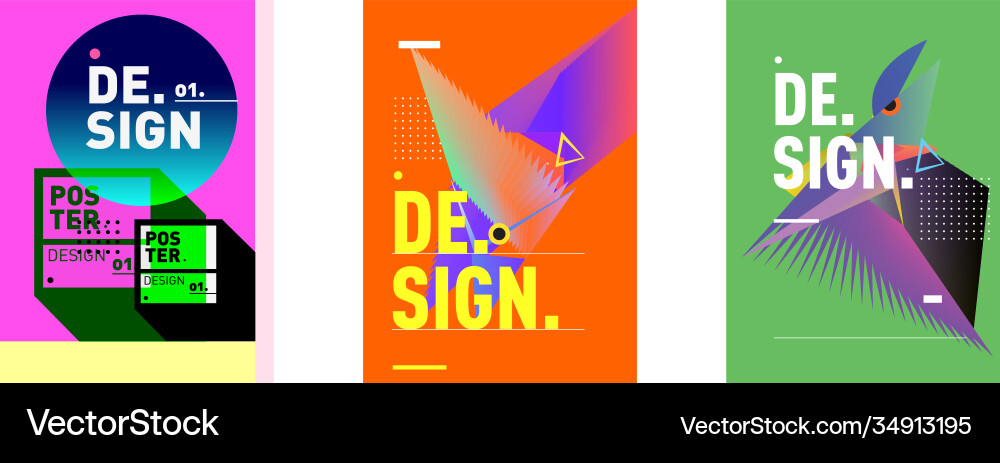 Colorful trendy abstract design template Vector Image