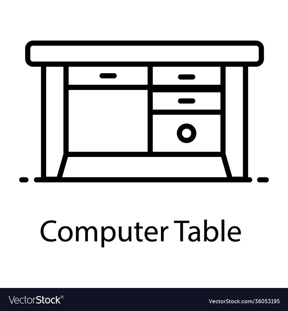 Computer table Royalty Free Vector Image - VectorStock