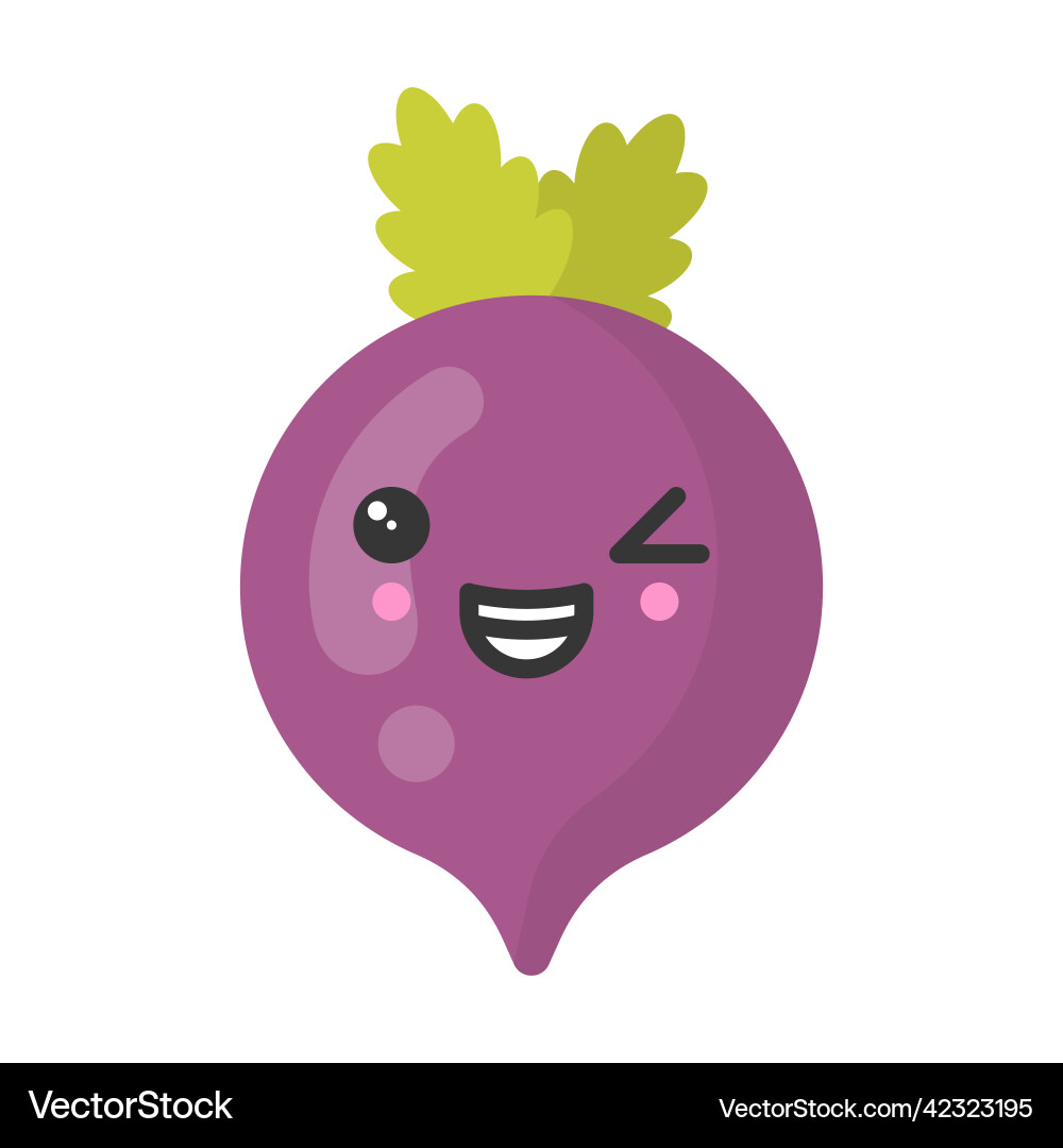 Cute smiling beet isolated colorful Royalty Free Vector