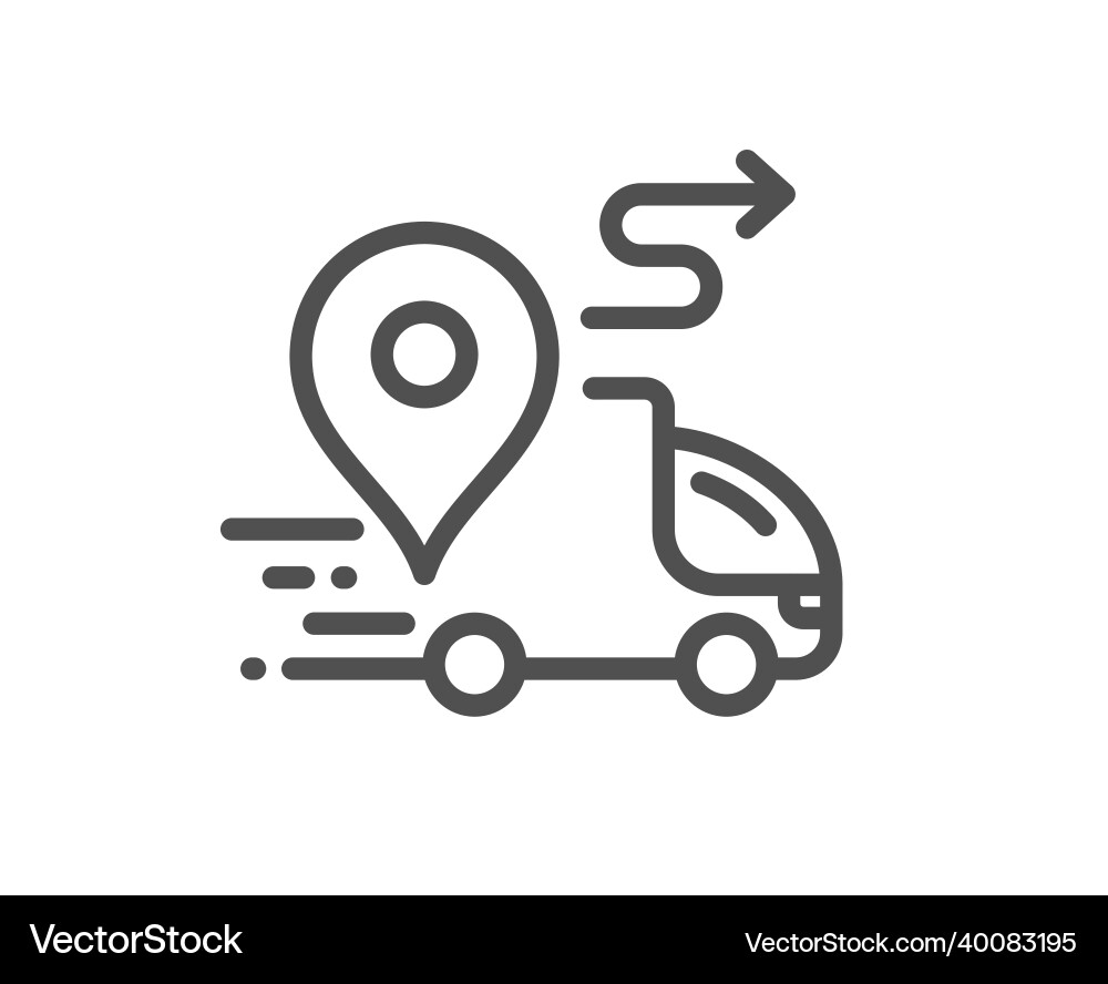 Delivery line icon road path sign Royalty Free Vector Image