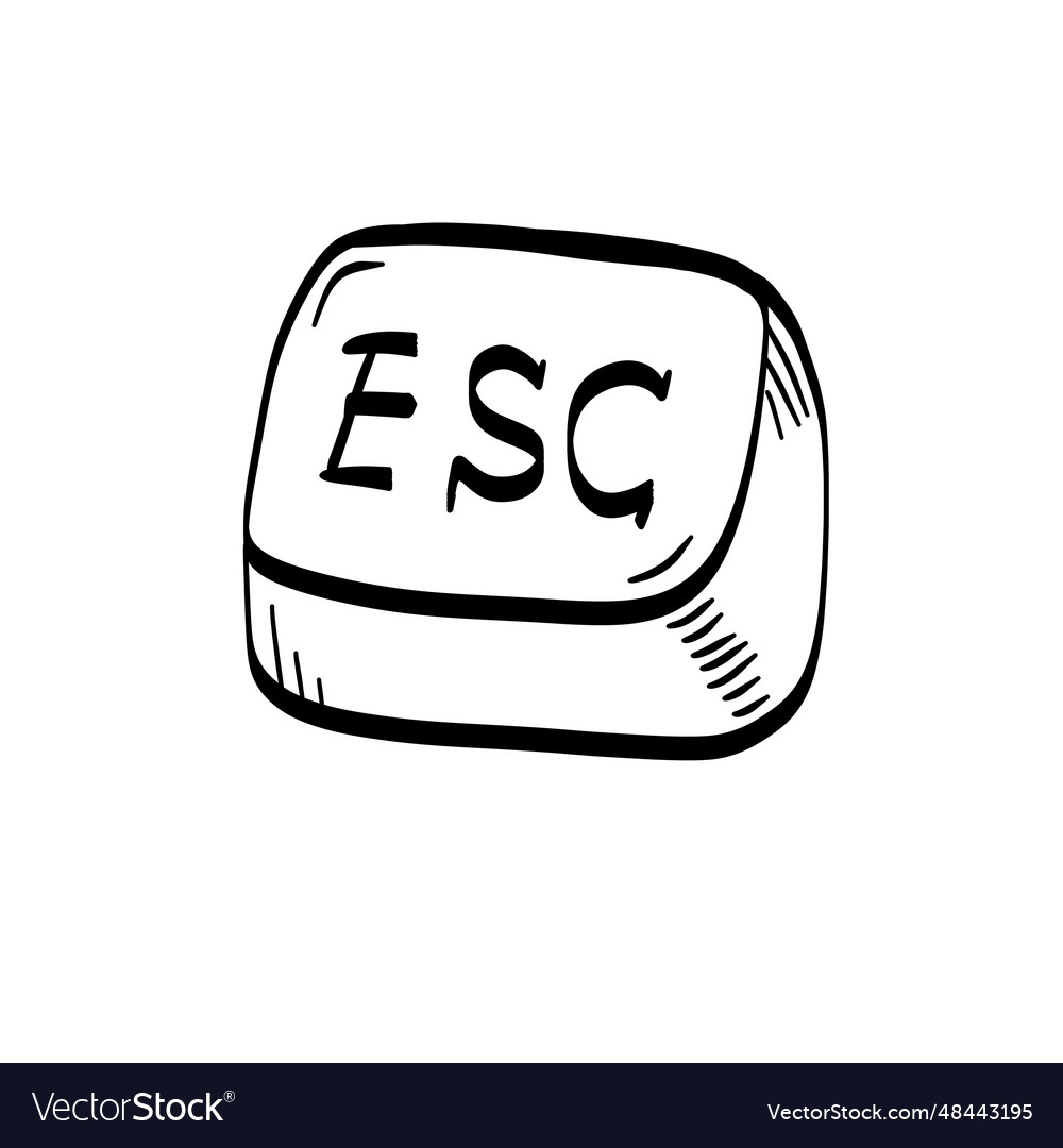 Esc button icon hand drawn control key Royalty Free Vector Esc button icon hand drawn control key Royalty Free Vector