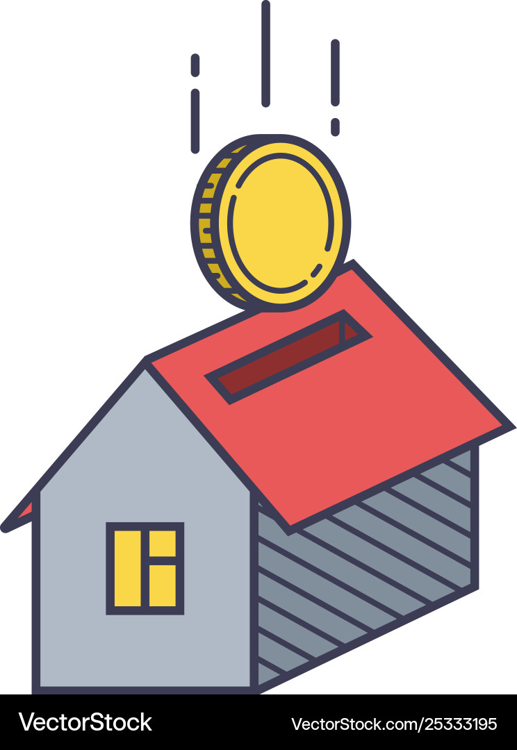 House icon and coin Royalty Free Vector Image - VectorStock