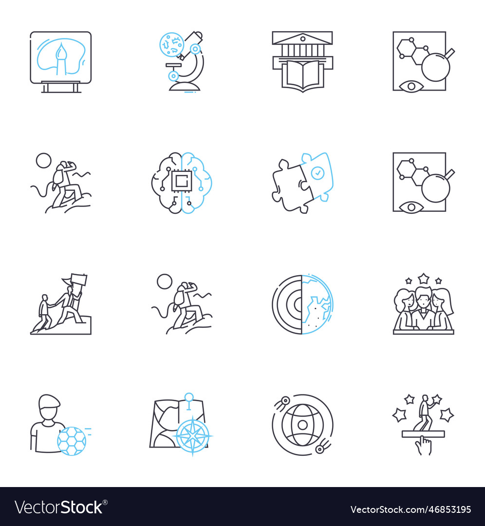 Internet institute linear icons set connectivity Vector Image