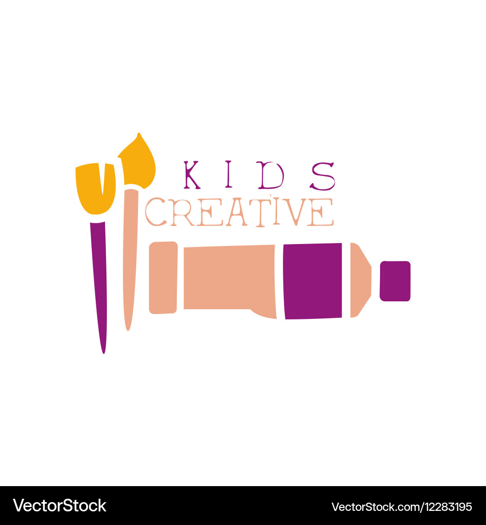 Kids creative class template promotional logo Vector Image