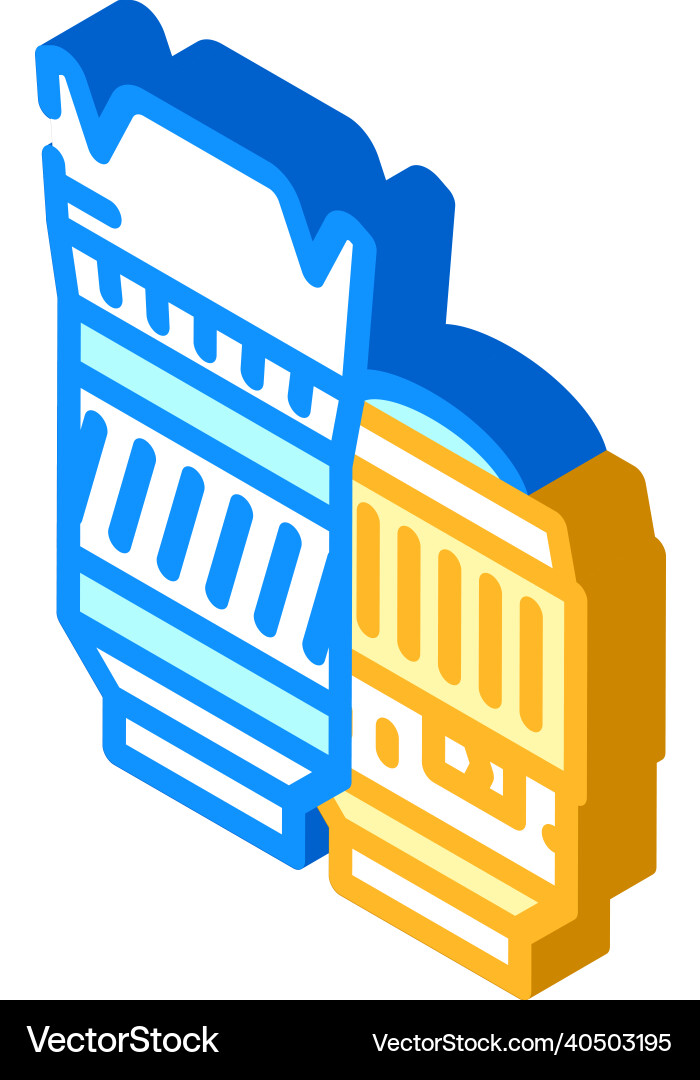Lenses photo camera accessory isometric icon Vector Image