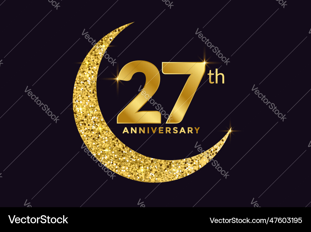 Twenty seven years anniversary celebration emblem Vector Image