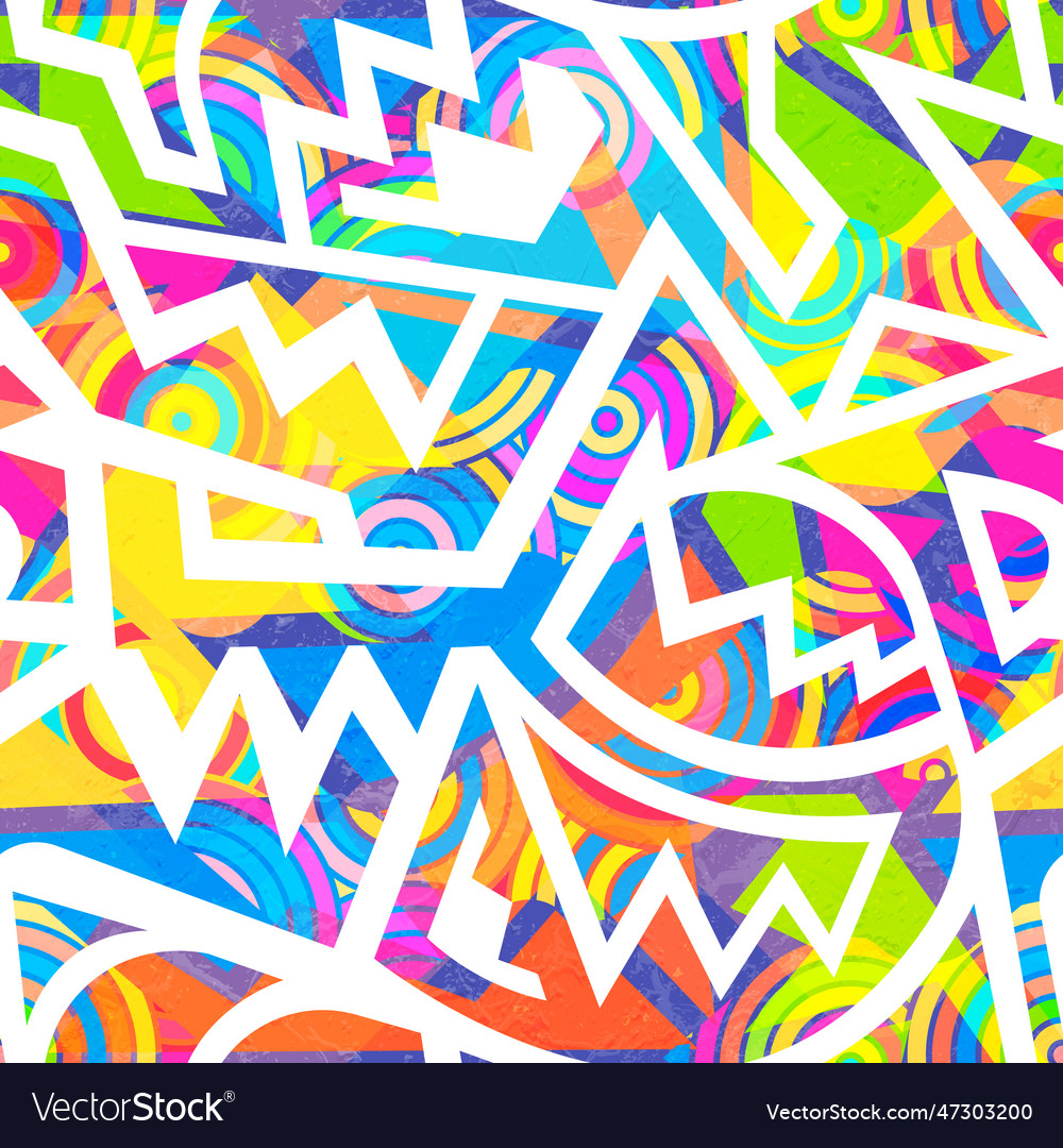 Abstract Colorful Geometric Seamless Pattern Vector Image