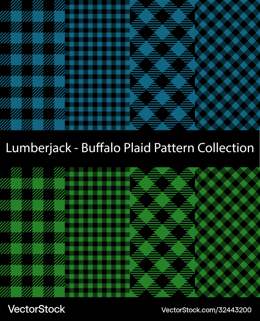 Blue and green lumberjack collection Royalty Free Vector