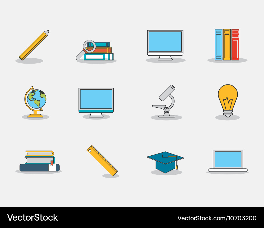 Education and academia related icons image Vector Image
