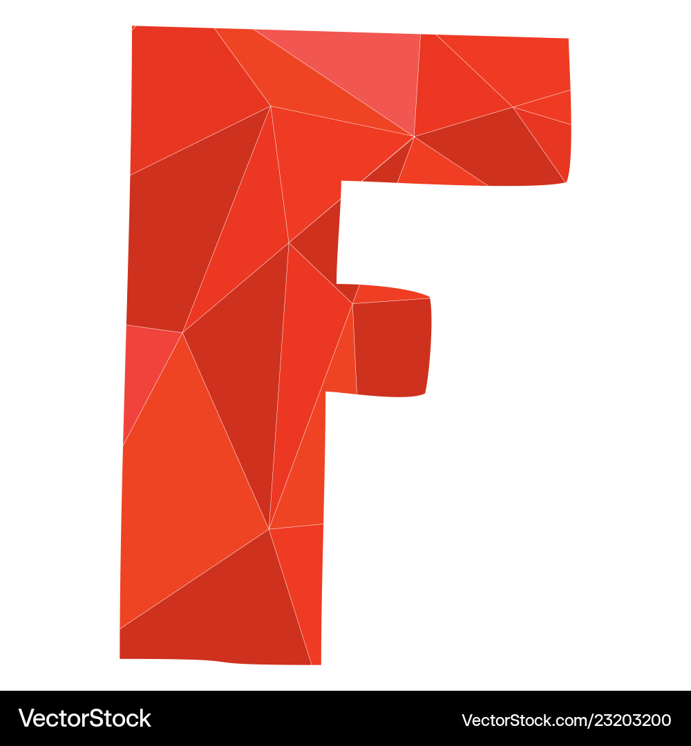 F red alphabet letter isolated on white background