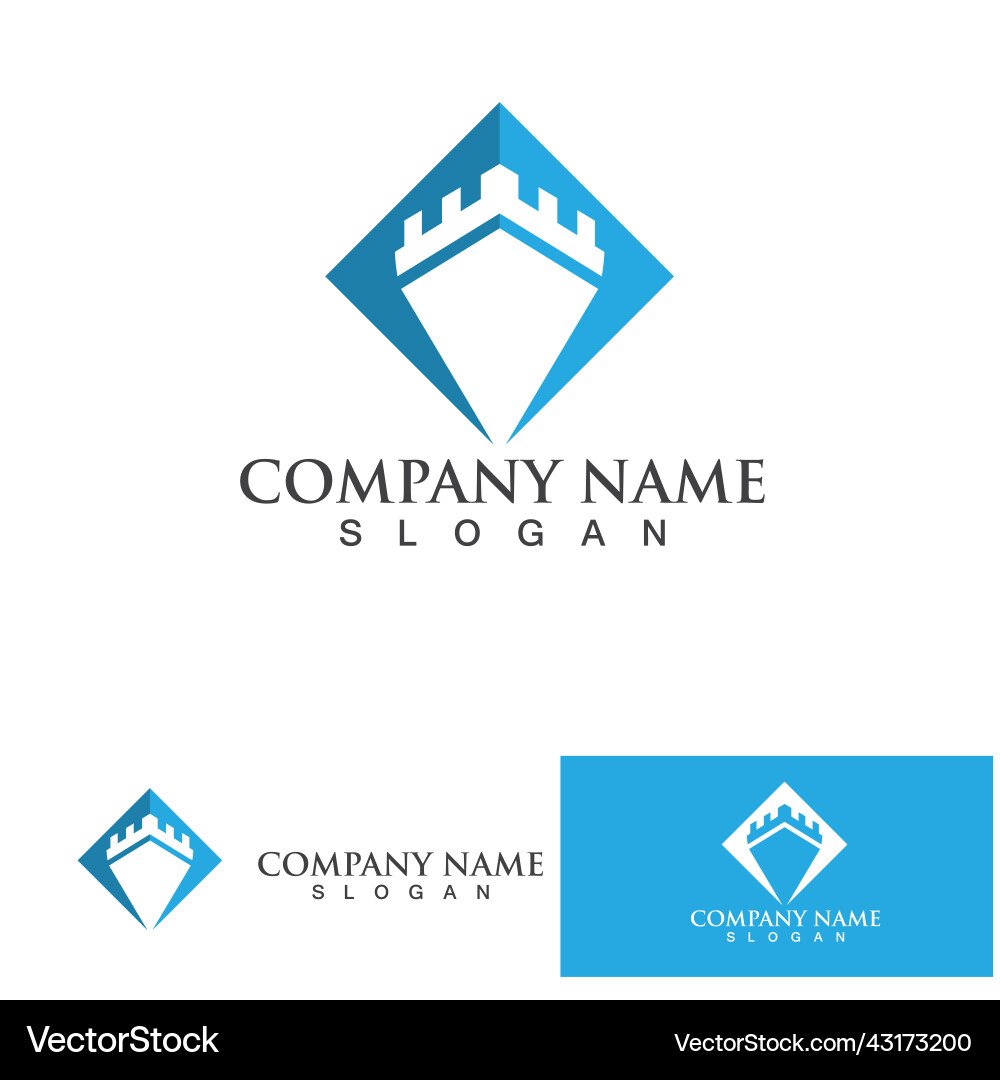 Fortress logo and symbol Royalty Free Vector Image