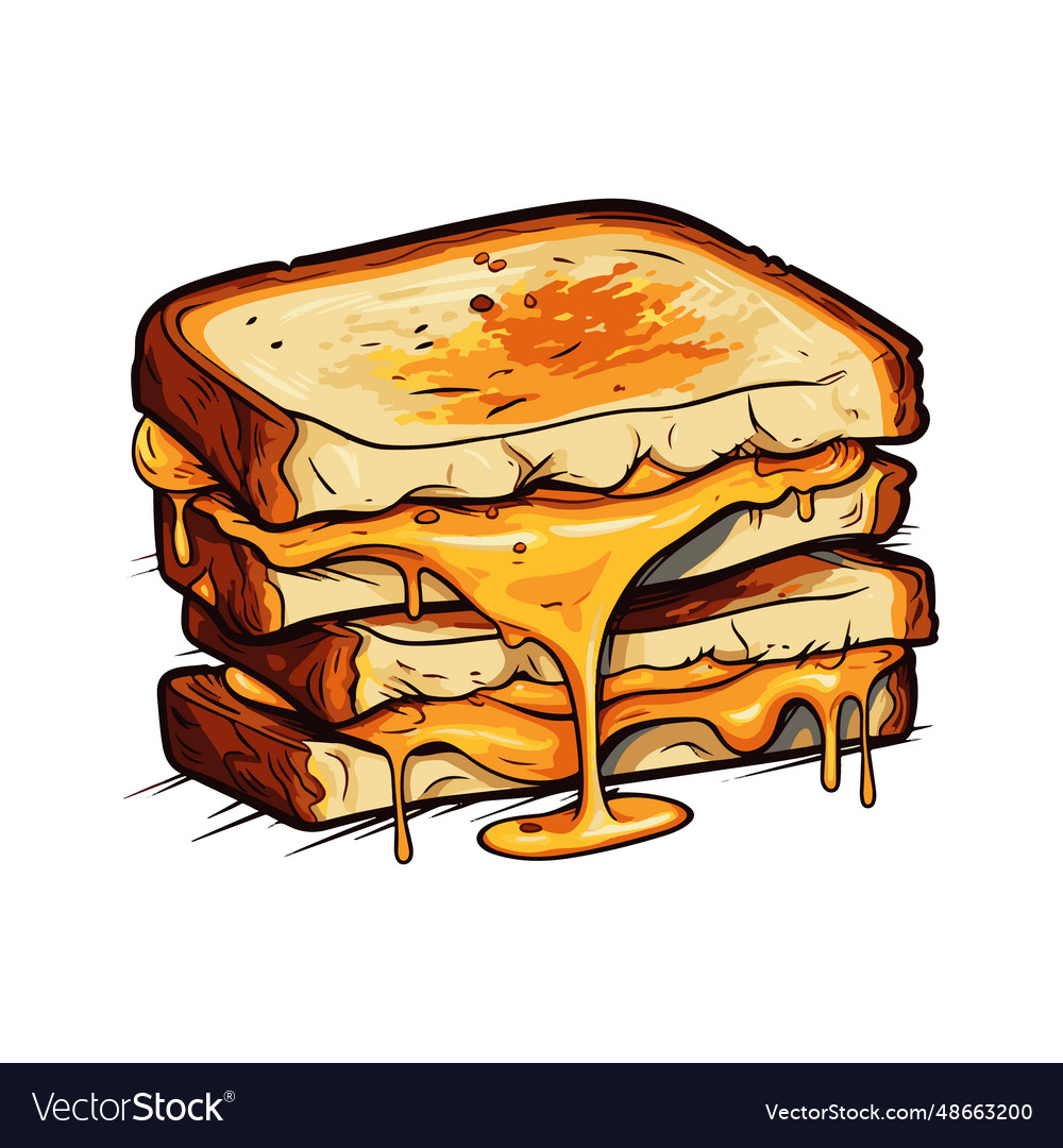 Grilled cheese sandwich food Royalty Free Vector Image