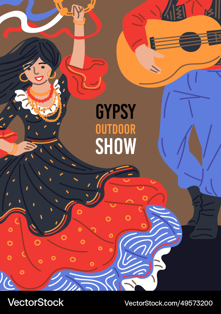 Gypsies ensemble performance flamenco folk Vector Image