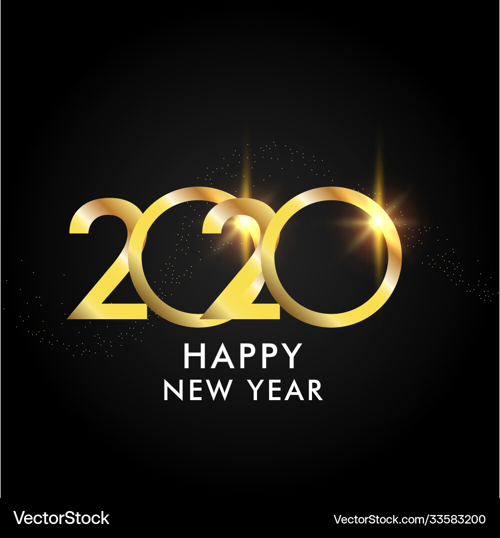Happy new year 2020 celebration template design Vector Image