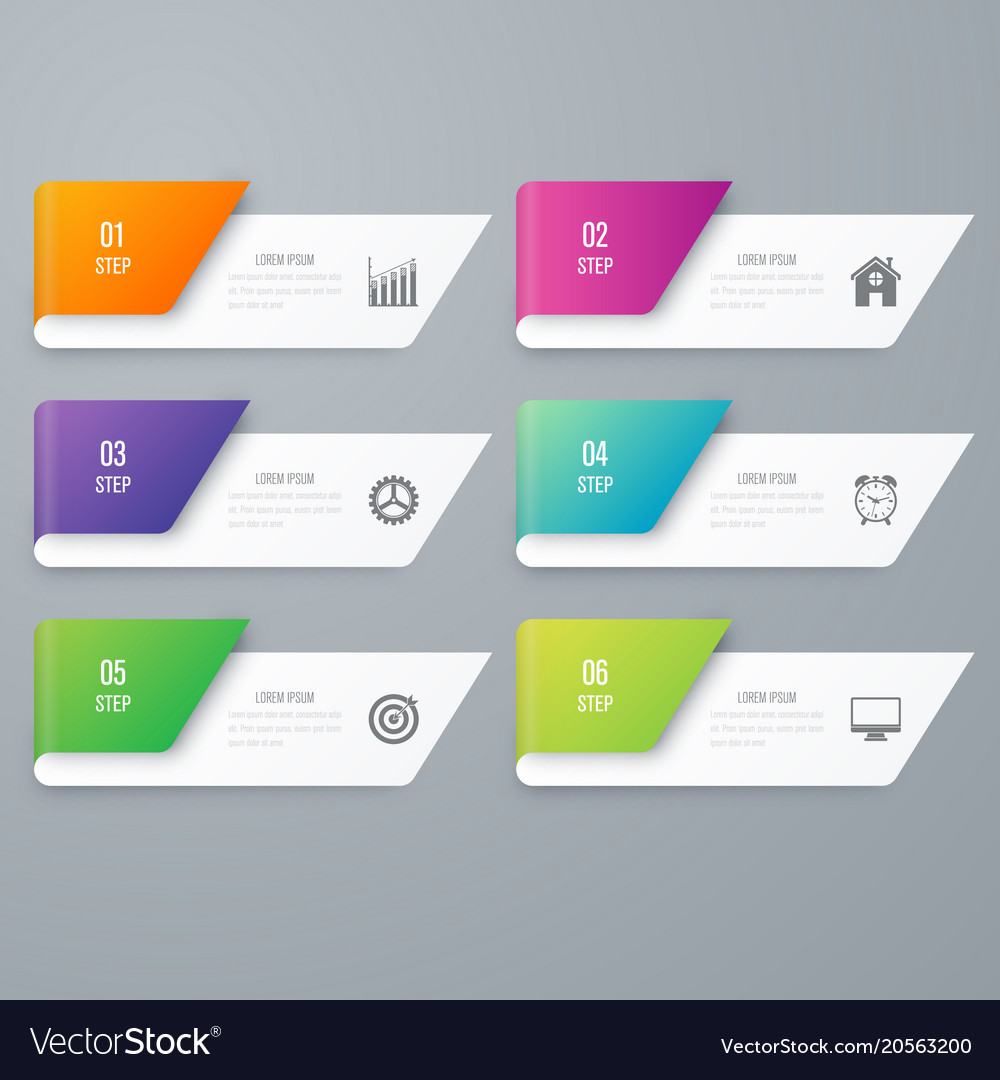 Infographics 6 options Royalty Free Vector Image