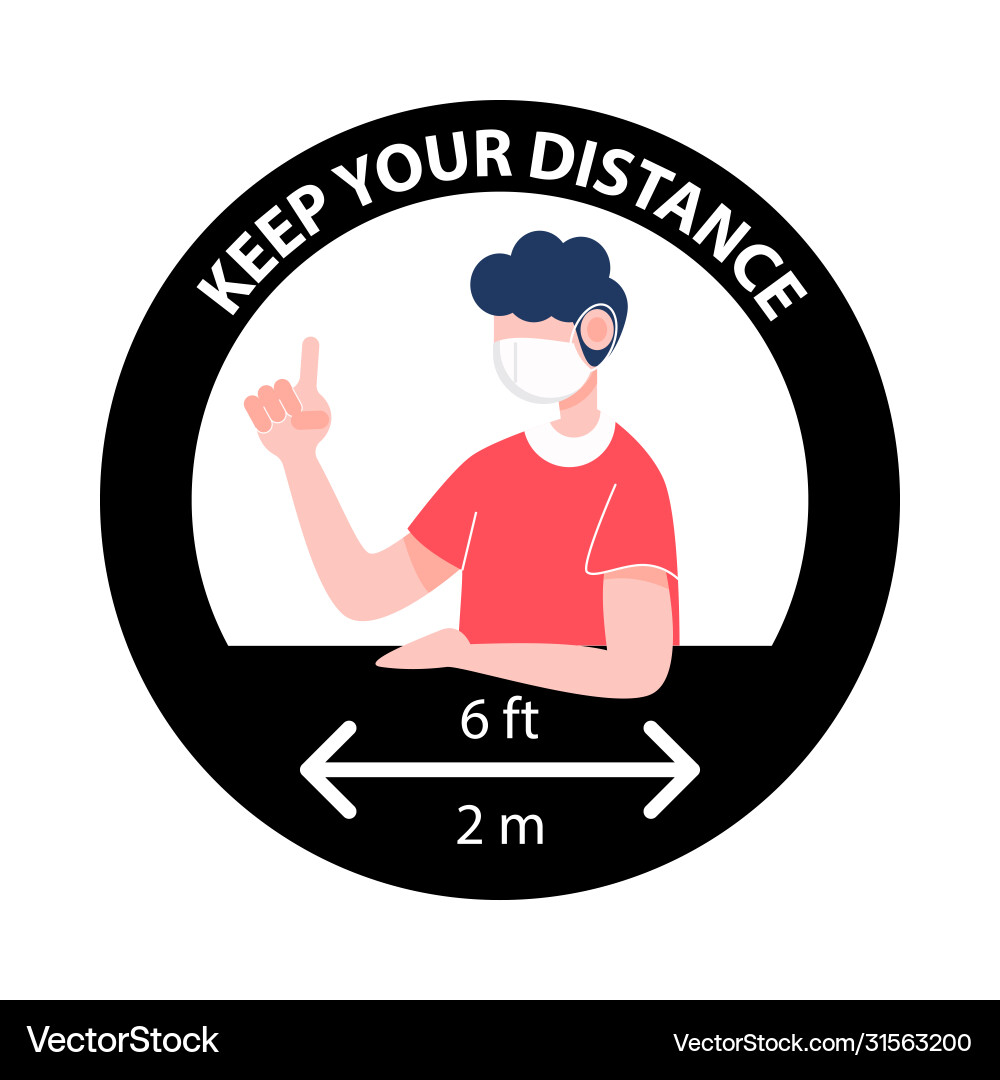 Keep your distance sign new normal social Vector Image