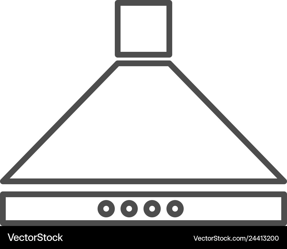 Kitchen hood icon outline on white background Vector Image