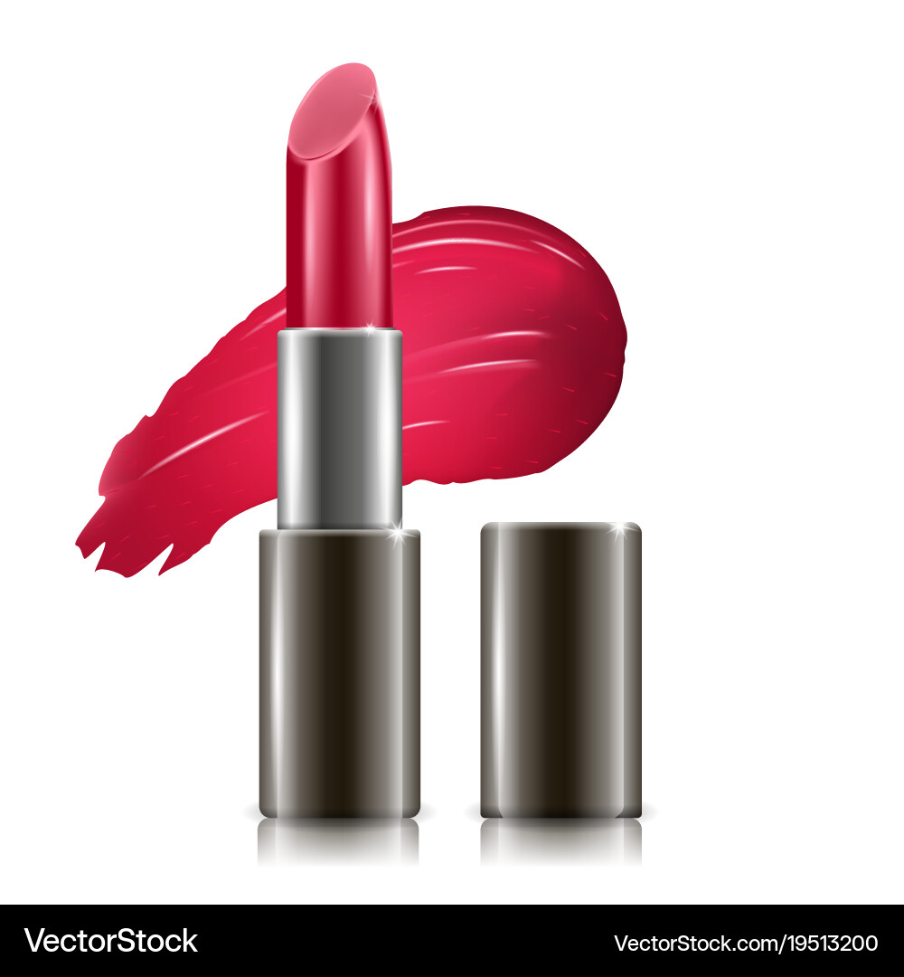 Lipstick realistic with red color Royalty Free Vector Image