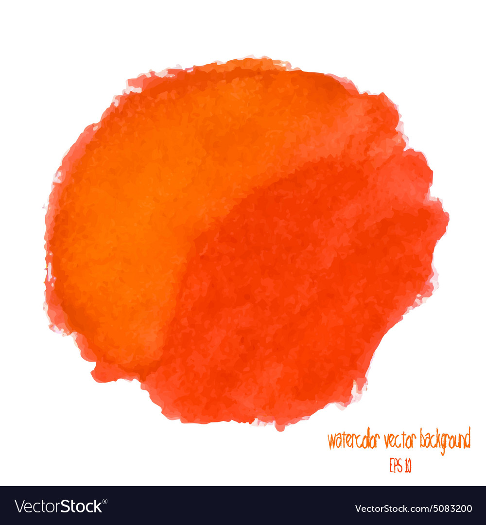 Orange and red watercolor circle Royalty Free Vector Image
