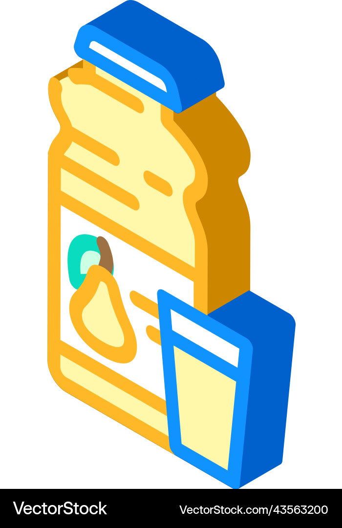 Pear nectar isometric icon Royalty Free Vector Image