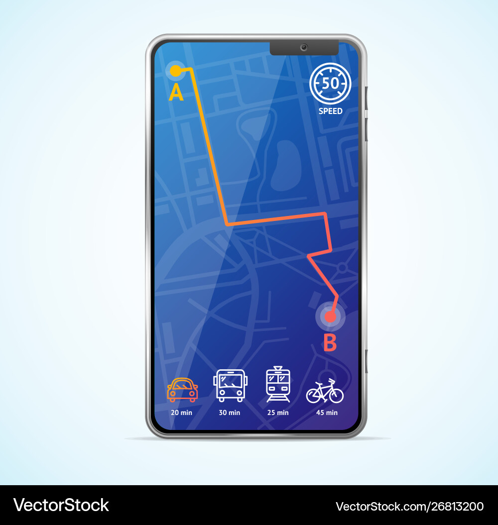 Realistic detailed 3d city navigation app concept Vector Image
