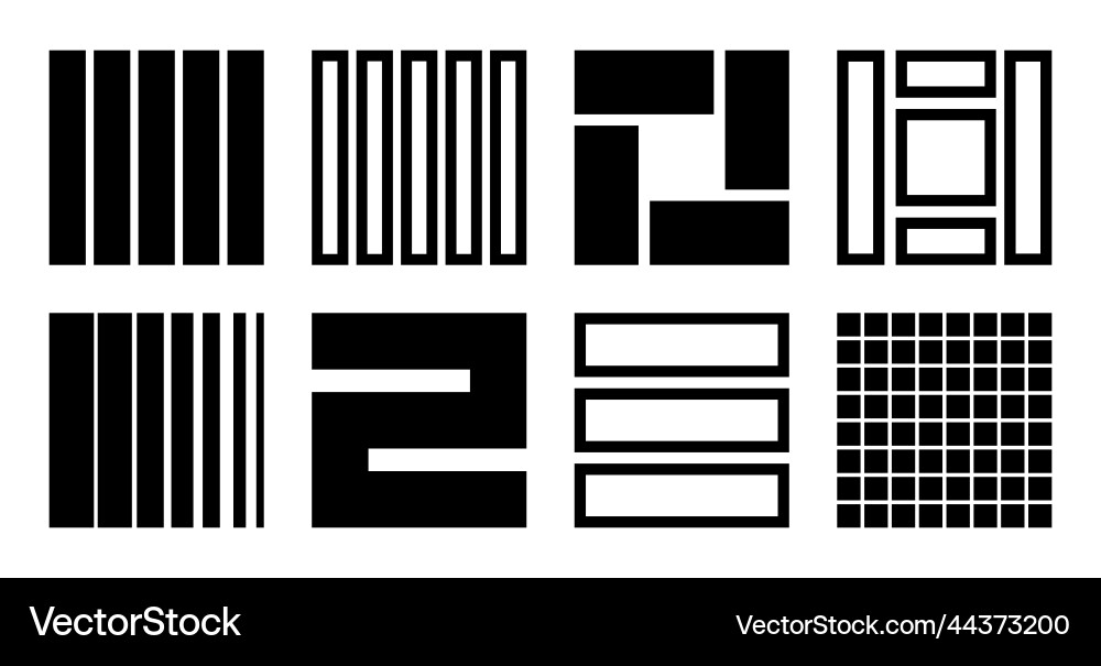 Set of square tiles geometric Royalty Free Vector Image