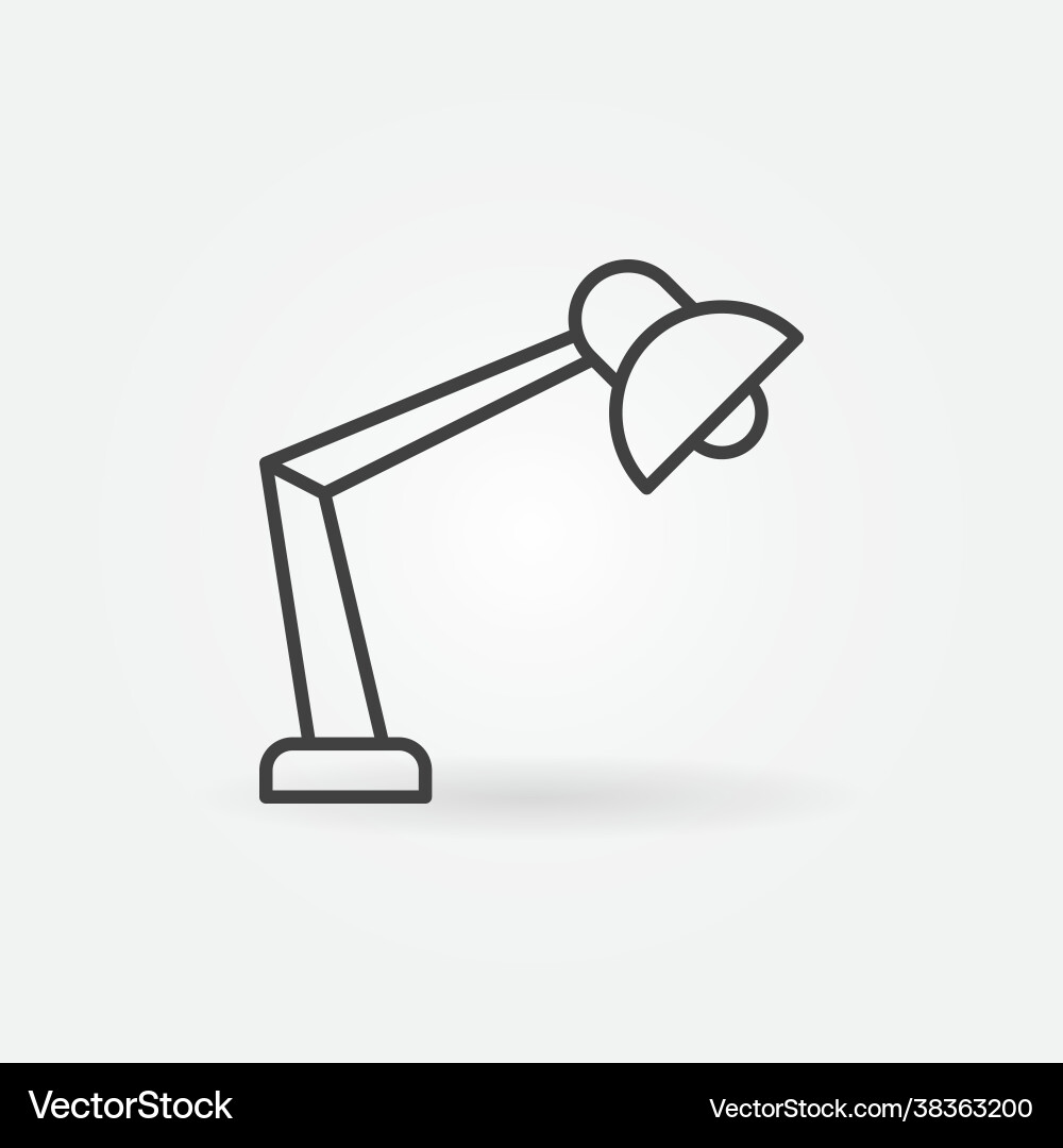 Table lamp outline concept icon or sign Royalty Free Vector