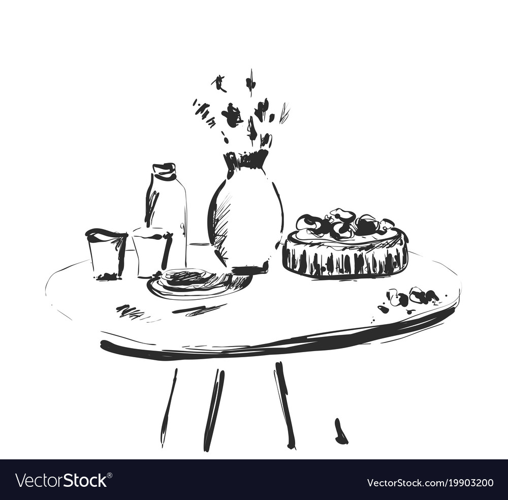 Table setting set weekend breakfast or dinner Vector Image
