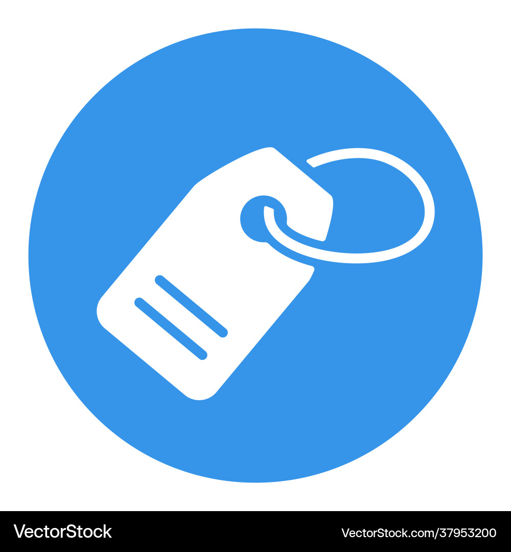 Tag white glyph icon price label symbol Royalty Free Vector