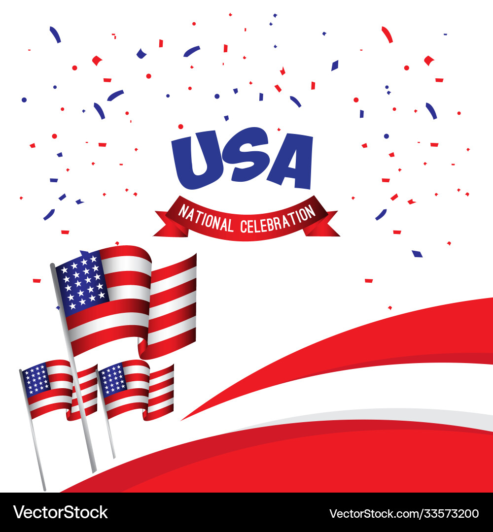 Usa national celebration poster template design Vector Image