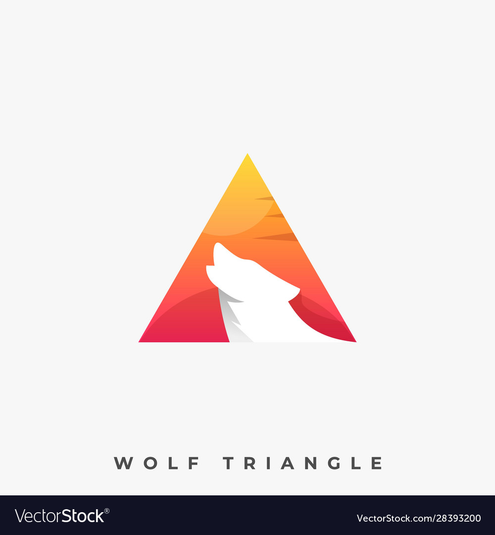 Wolf triangle template Royalty Free Vector Image