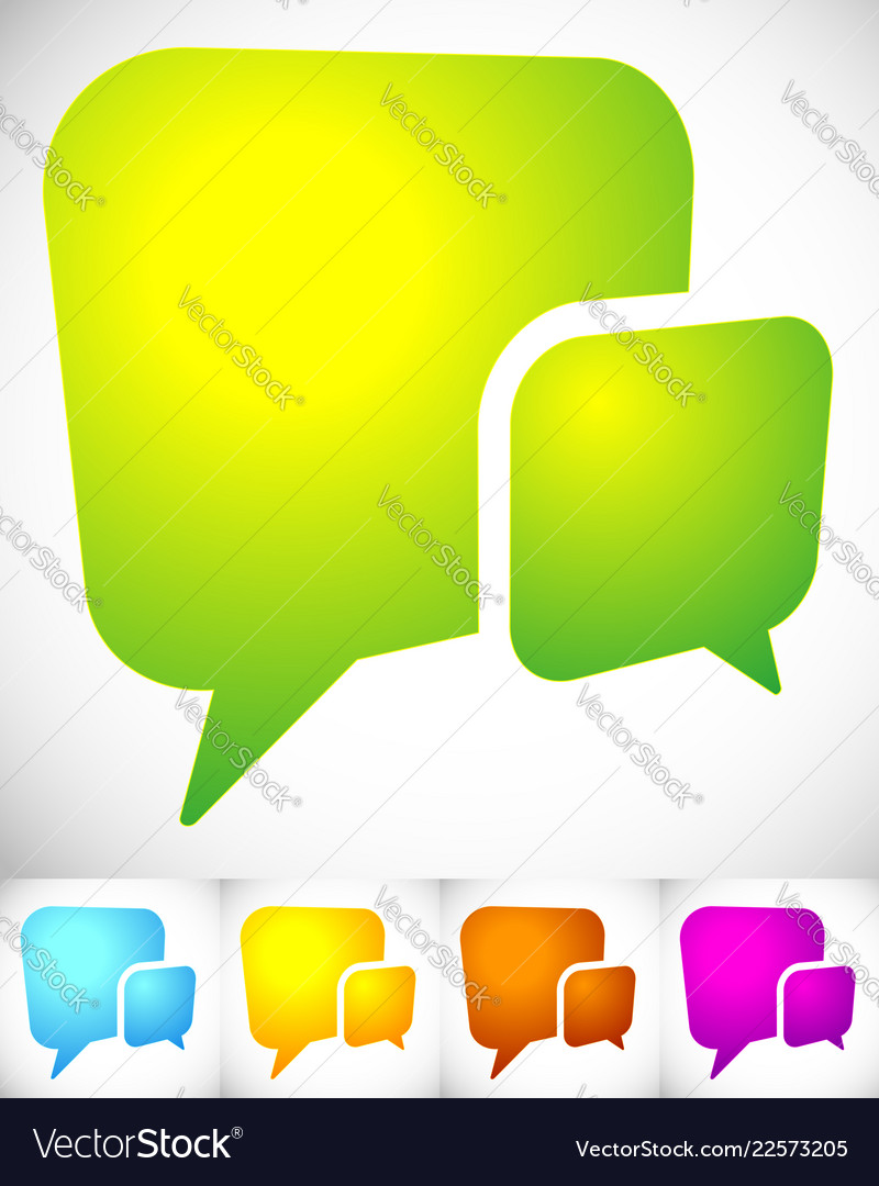 2 overlapping squarish speech talk bubbles Vector Image