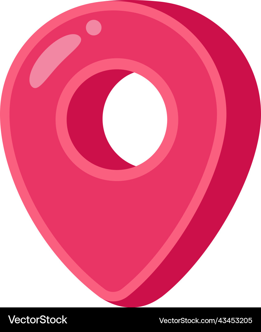 A flat icon design of location pin Royalty Free Vector Image