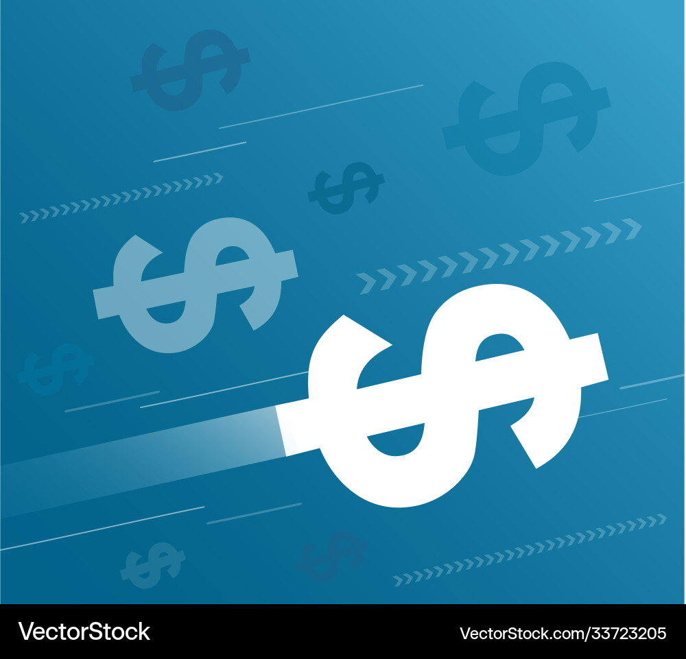 Abstract dollars and blue background Royalty Free Vector