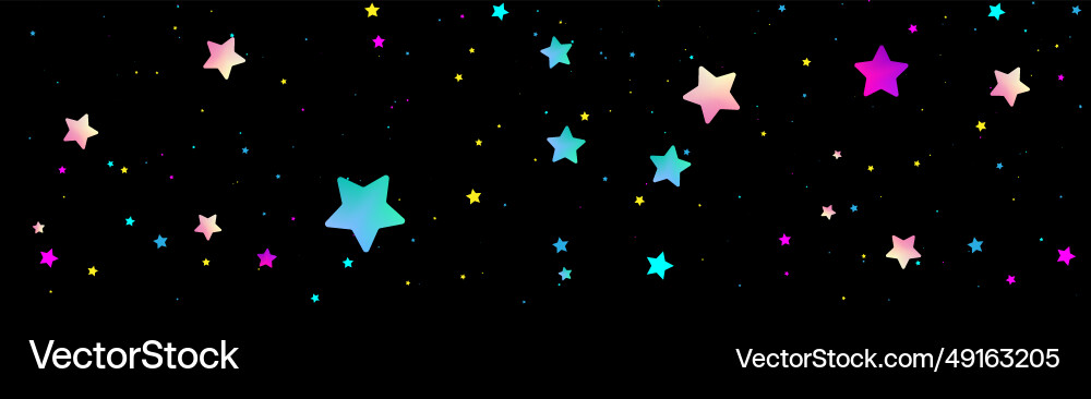 Black background with cartoon holographic Vector Image