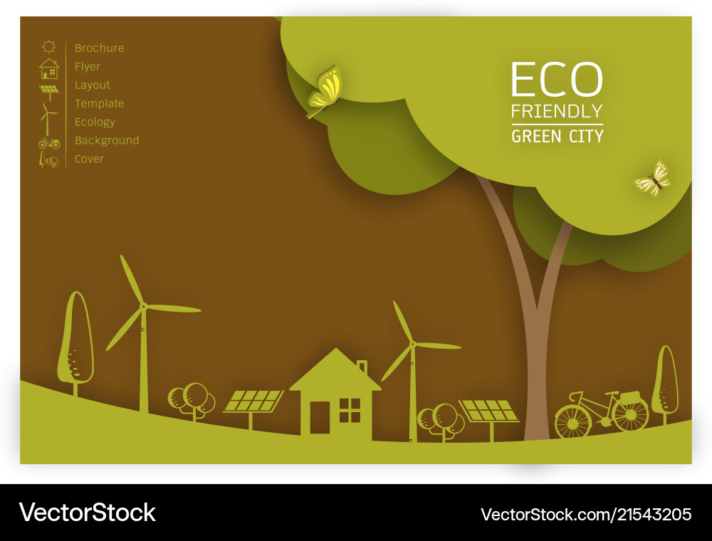 Brochure flyer design layout template ecology Vector Image