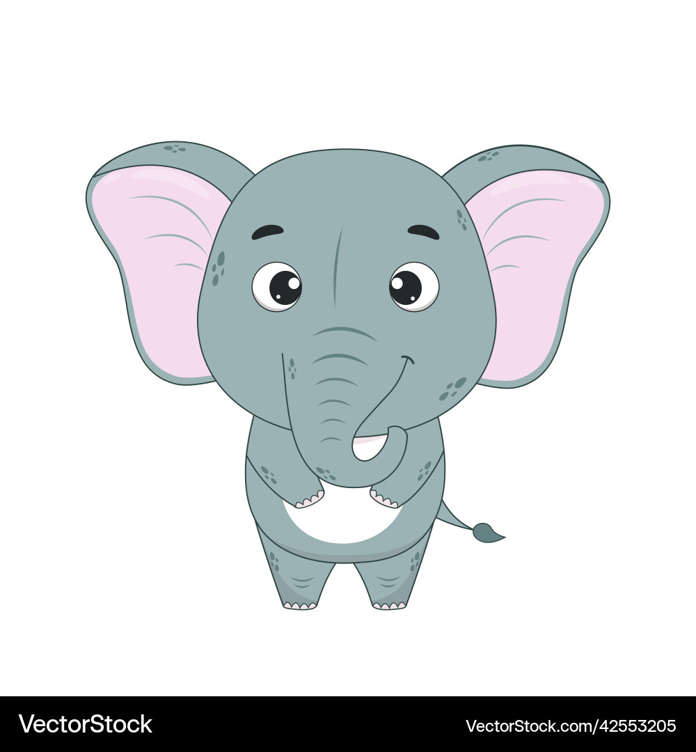 Cartoon elephant isolated on white background Vector Image