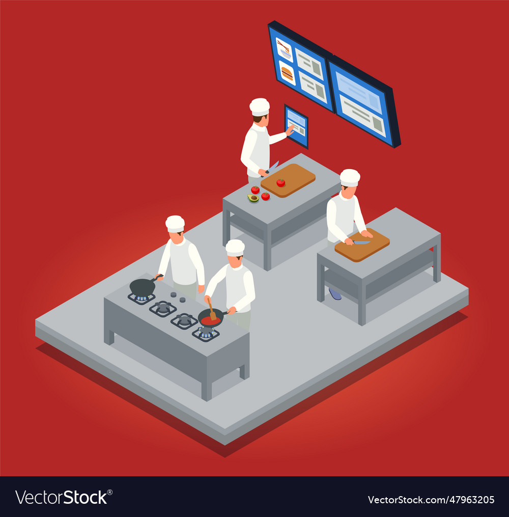 Cloud kitchen cooking concept Royalty Free Vector Image