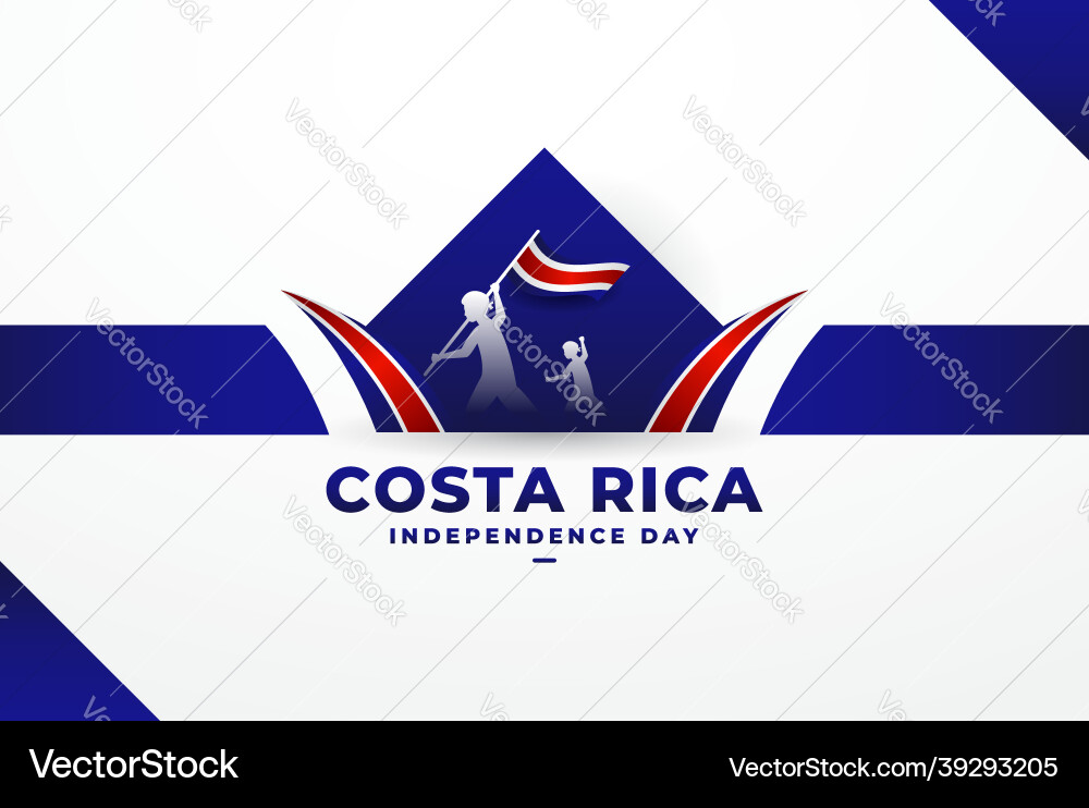 Costa rica independence day design background Vector Image