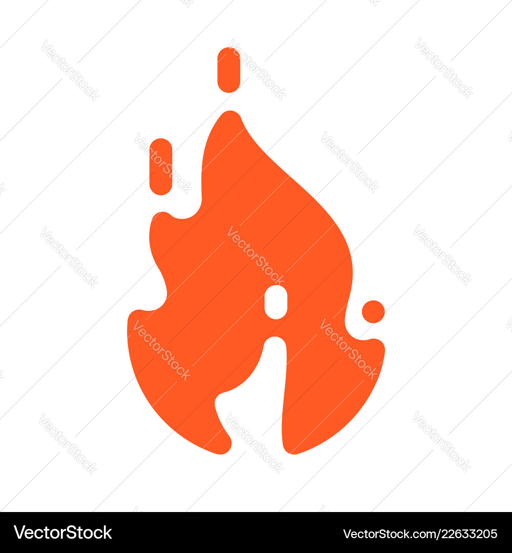 Fire flames with sparks new orange icon Royalty Free Vector