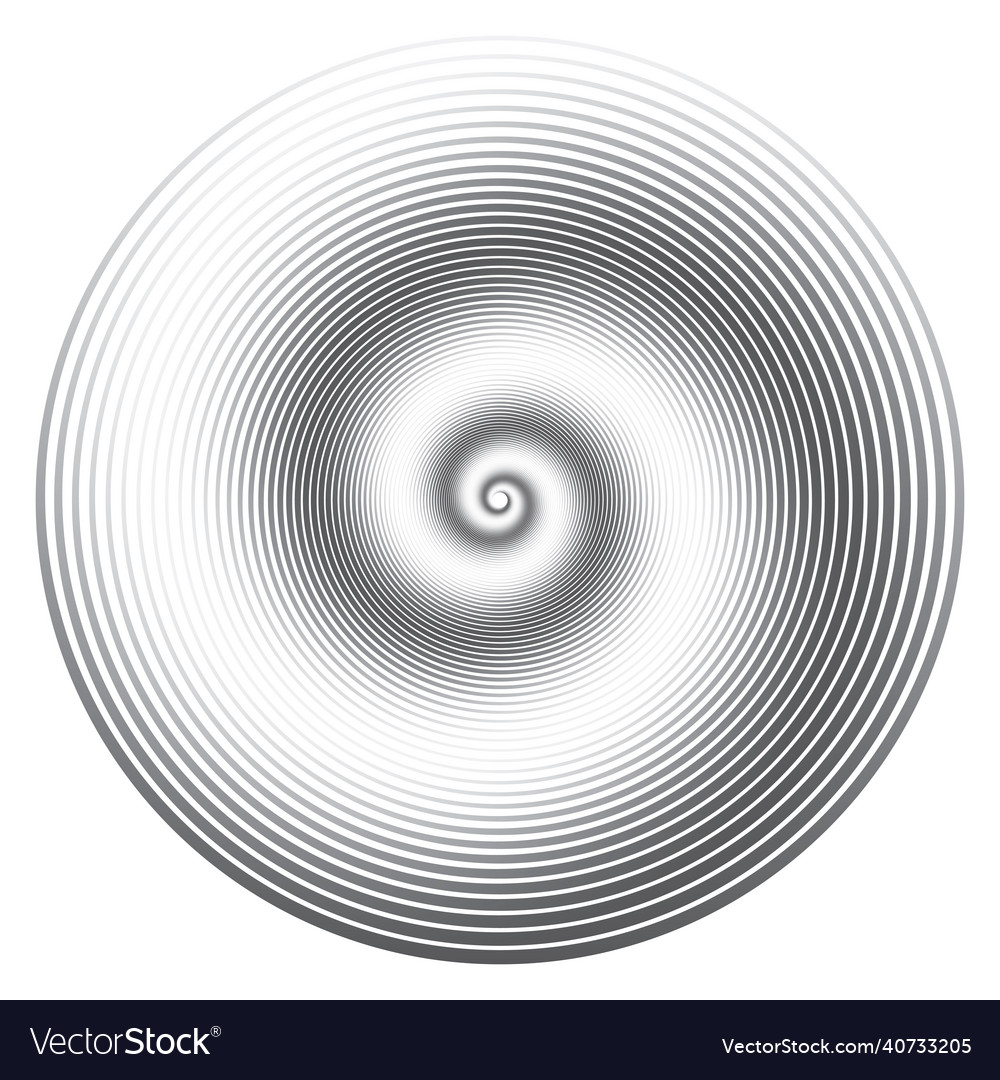 Halftone spiral pattern design element Royalty Free Vector