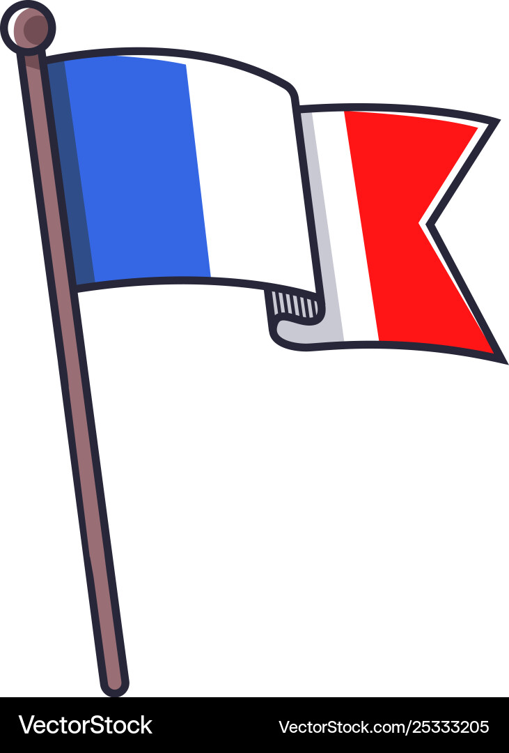 Hand holding a french flag Royalty Free Vector Image