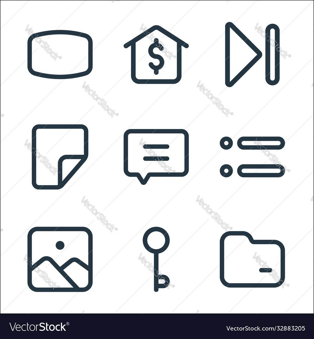 Interface line icons linear set quality line set Vector Image