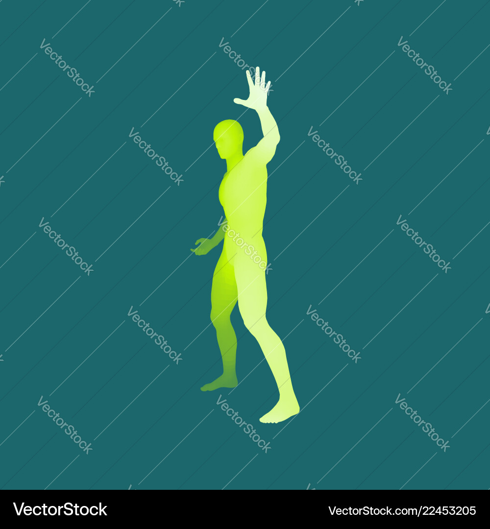 Man with hand up to stop human showing Royalty Free Vector