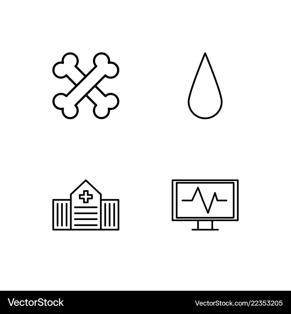 Medical simple outlined icons set Royalty Free Vector Image