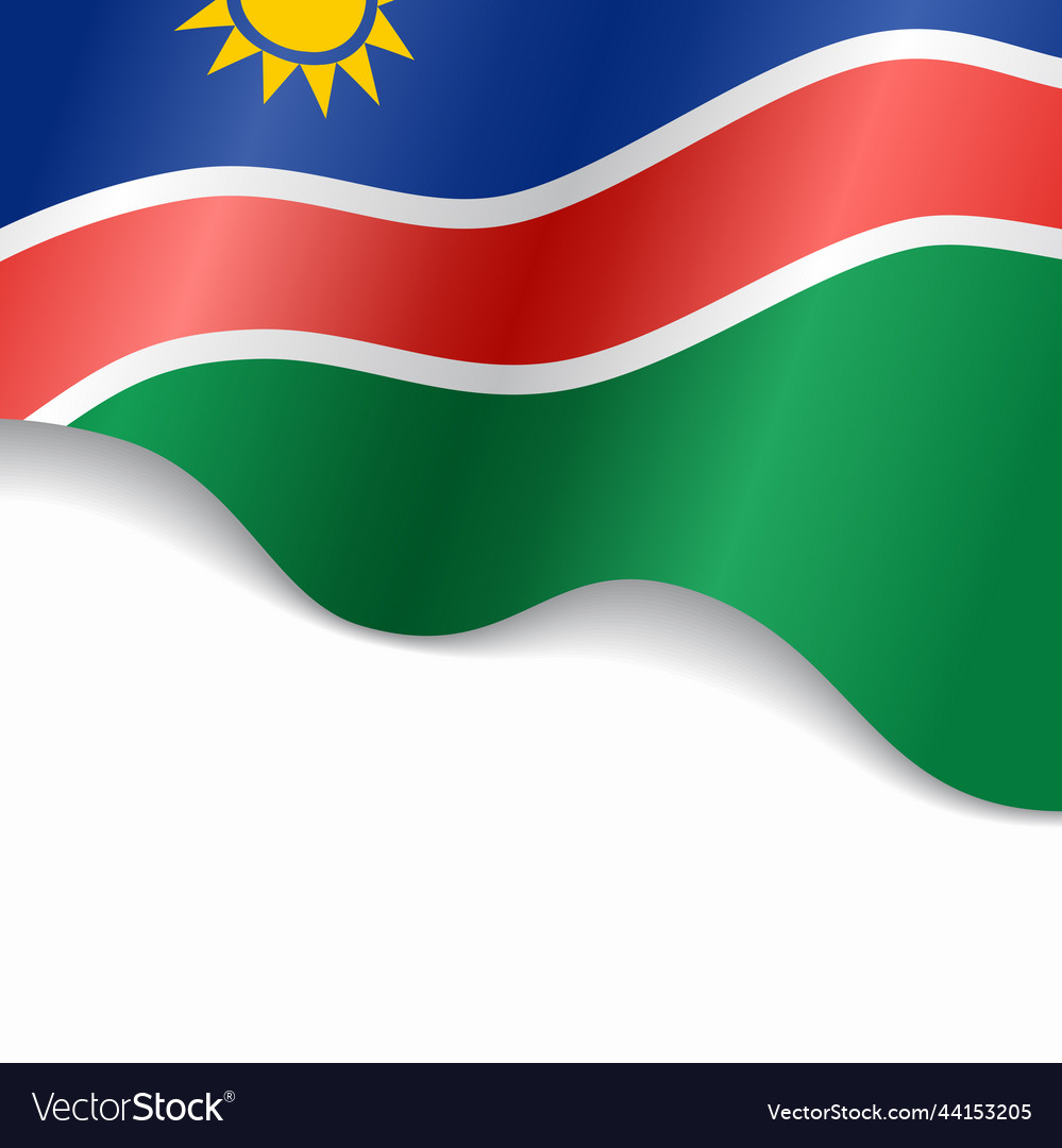 Namibian Flag Wavy Abstract Background Royalty Free Vector