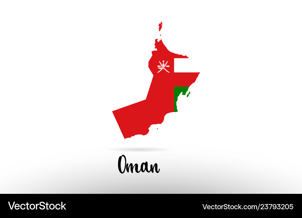 Oman country flag inside map contour design icon Vector Image